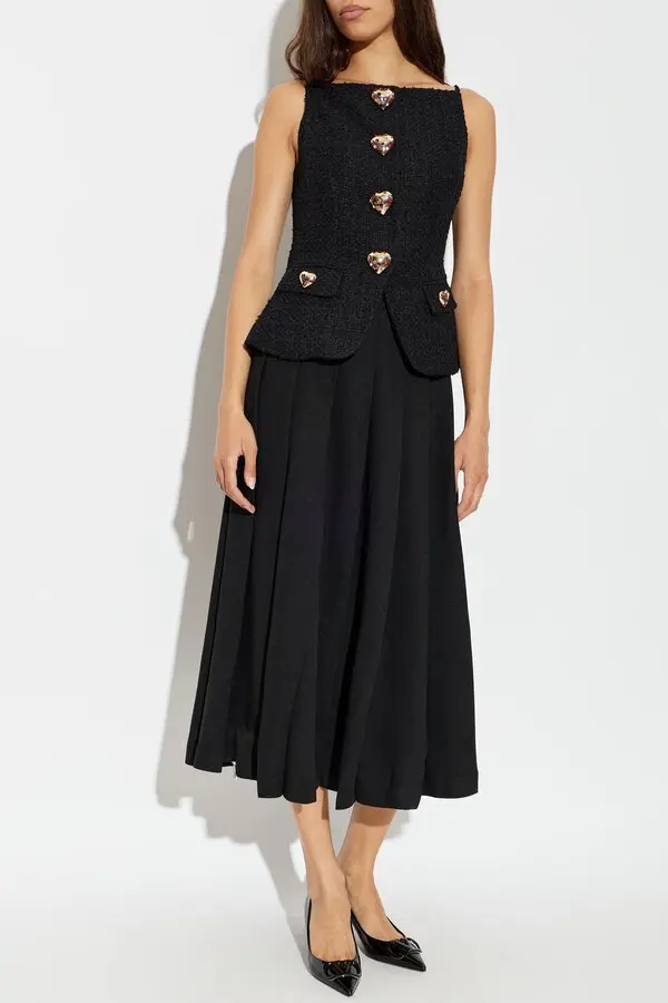 SELF-PORTRAIT Dress With Pleated Skirt