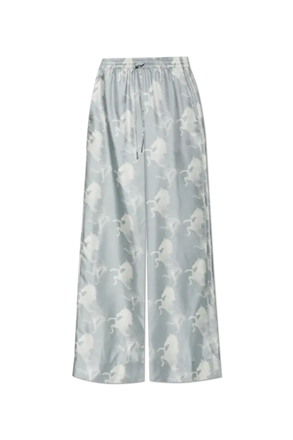Stella McCartney Silk Wide-leg Trousers - Grey