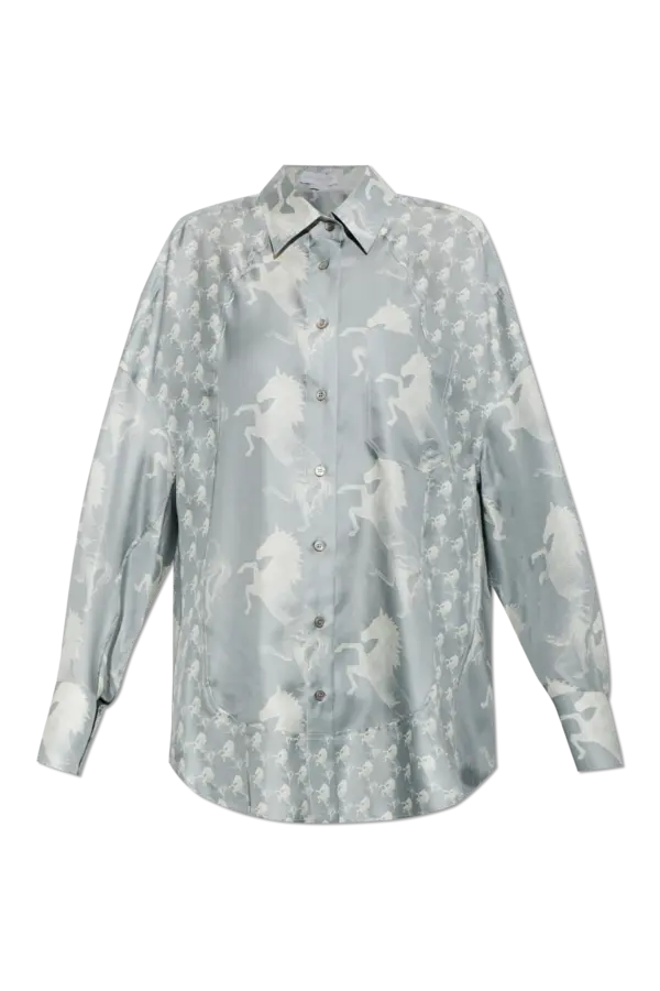 Stella McCartney Silk Shirt With Print - Grey