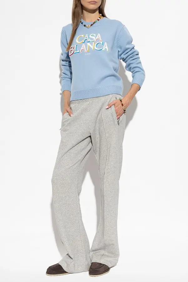 Casablanca Sweater With A Colorfully Embroidered Logo
