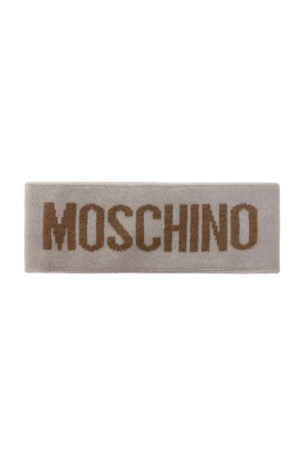 Moschino Headband With Logo - Cream