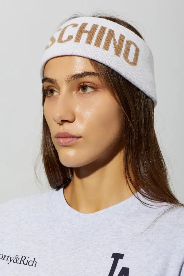 Moschino Headband With Logo - Cream
