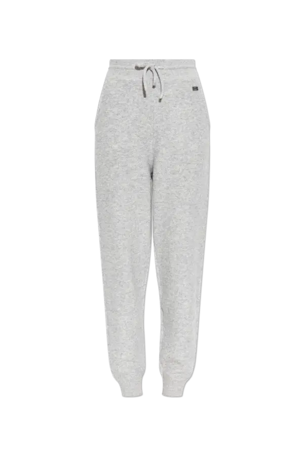 Victoria Beckham Wool Trousers With Cuffs At The Legs - Grey
