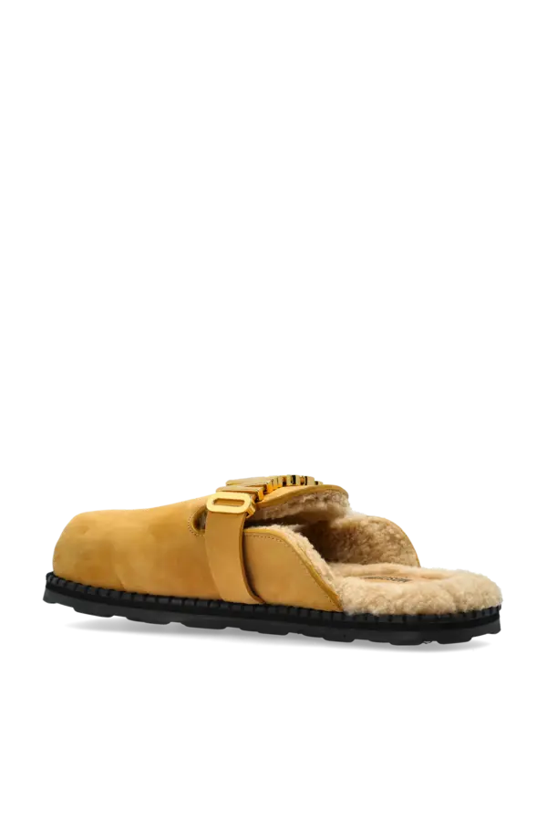 Moschino Suede Slides With Logo