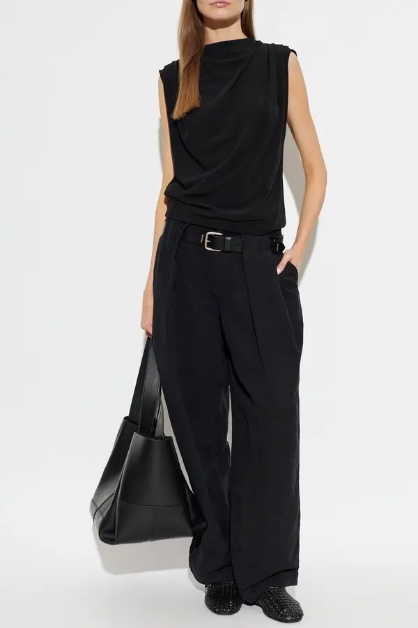 ALLSAINTS Emerson Sleeveless Draped Top - Black