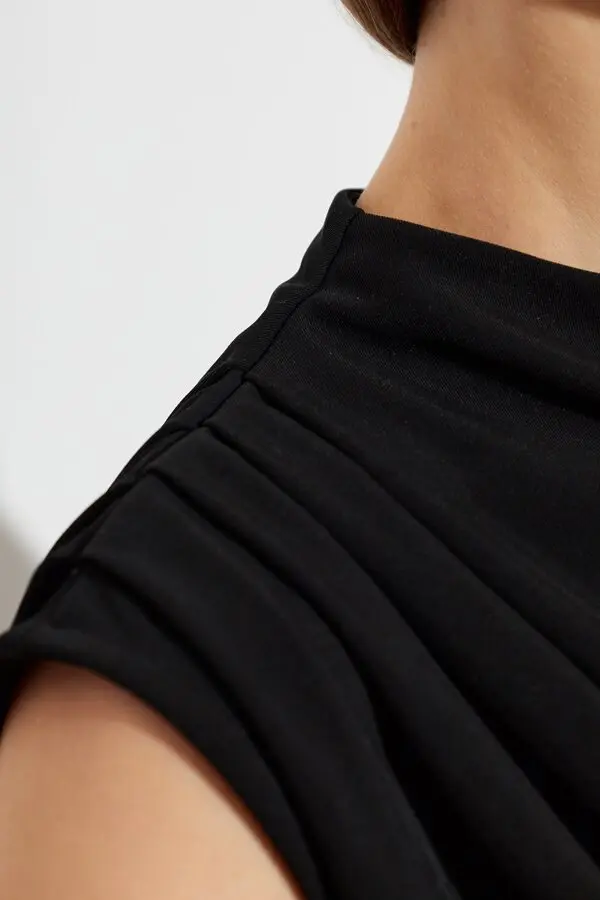 ALLSAINTS Emerson Sleeveless Draped Top - Black