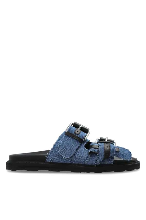 Moschino Denim Slides With A 'vintage' Effect - Blue