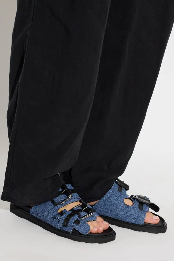 Moschino Denim Slides With A 'vintage' Effect