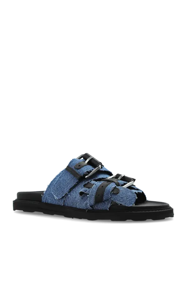 Moschino Denim Slides With A 'vintage' Effect