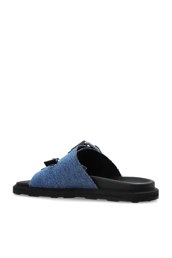 Moschino Denim Slides With A 'vintage' Effect