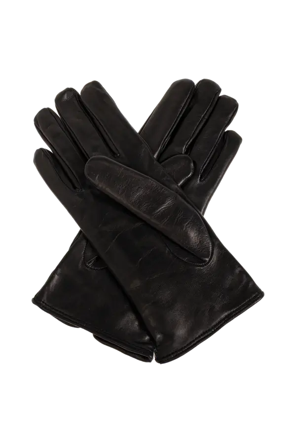 Moschino Leather Gloves With Logo