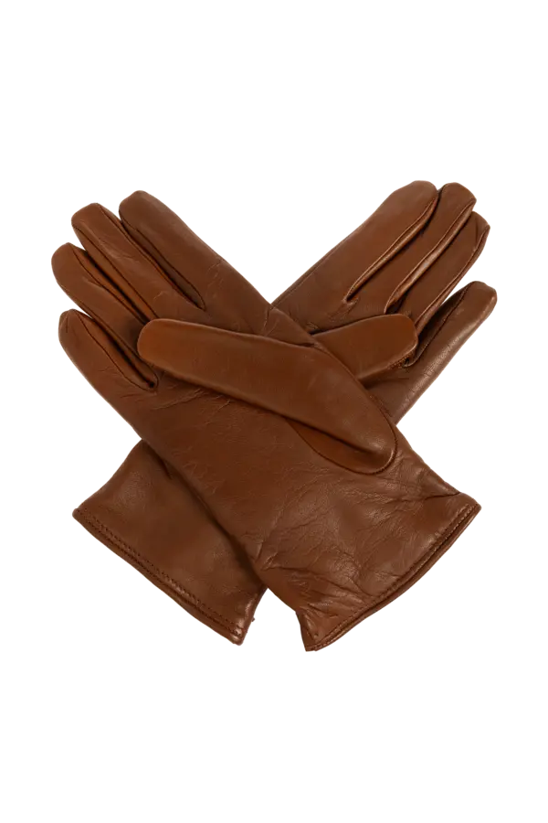 Moschino Leather Gloves With Logo