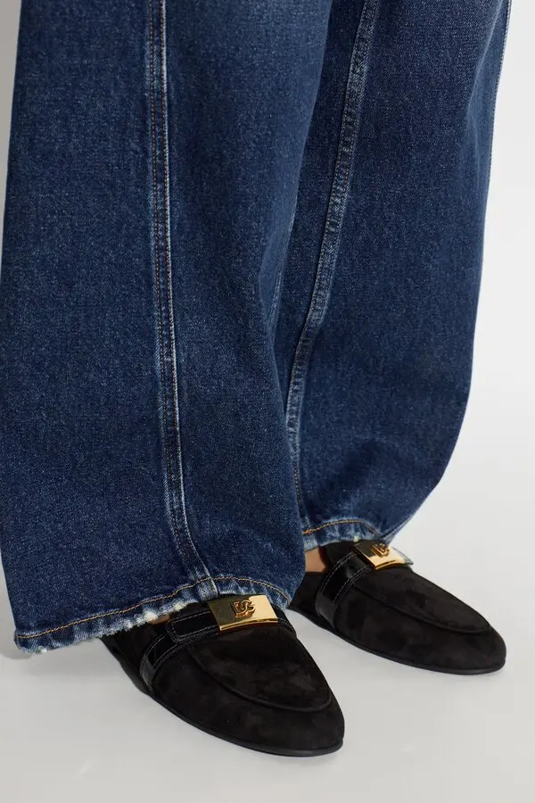 Dolce & Gabbana Suede Slides With Logo