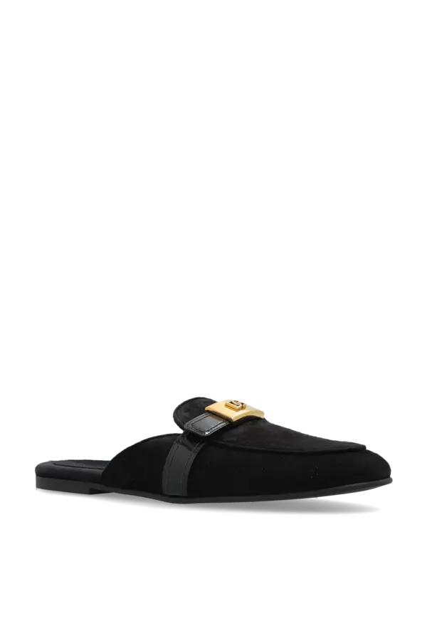 Dolce & Gabbana Suede Slides With Logo