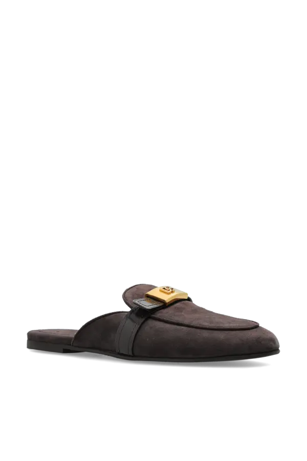 Dolce & Gabbana Suede Slides With Logo