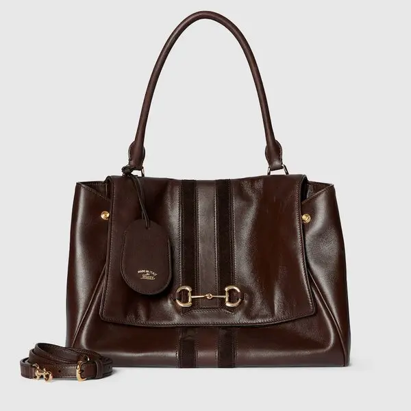 Gucci Paparazzo Medium Top Handle Bag In Leather - Brown