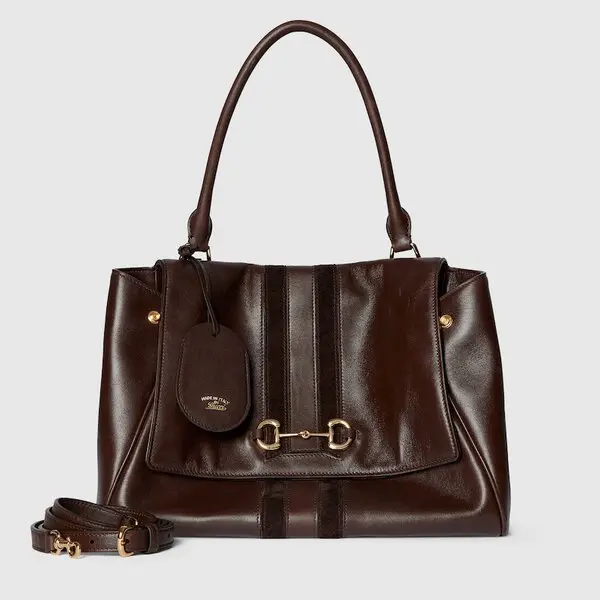 Gucci Paparazzo Medium Top Handle Bag In Leather - Brown