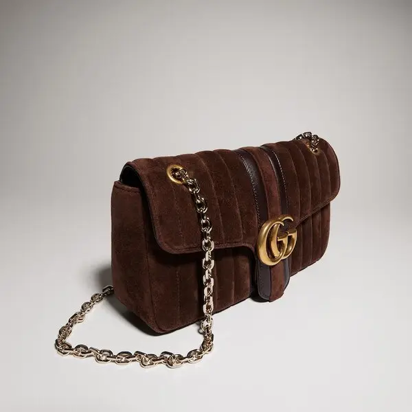 Gucci Jetset Gg Marmont Medium Shoulder Bag Suede