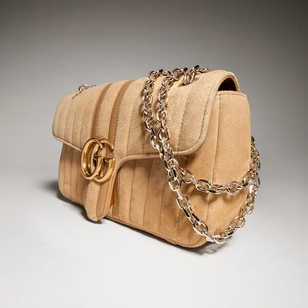 Gucci Jetset Gg Marmont Medium Shoulder Bag Suede