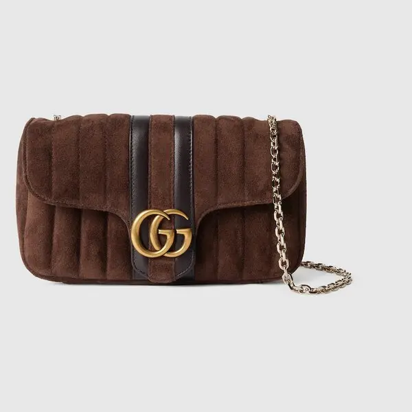 Gucci Jetset Gg Marmont Small Shoulder Bag Suede