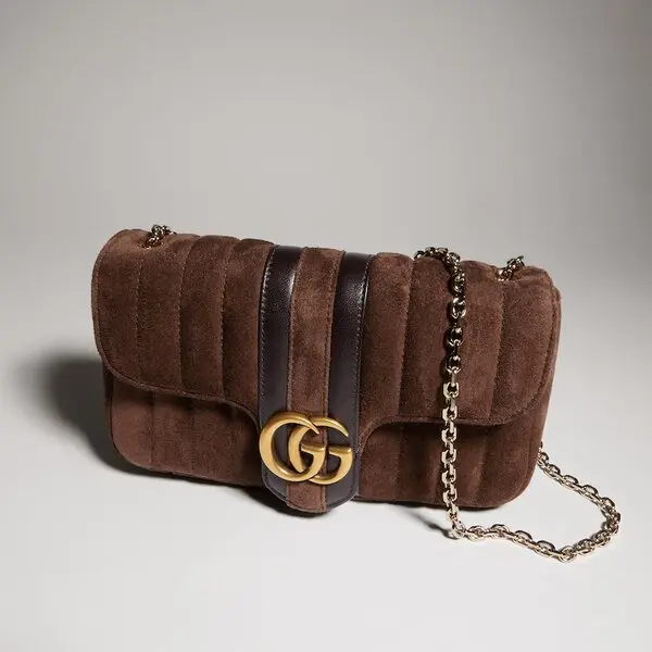 Gucci Jetset Gg Marmont Small Shoulder Bag Suede