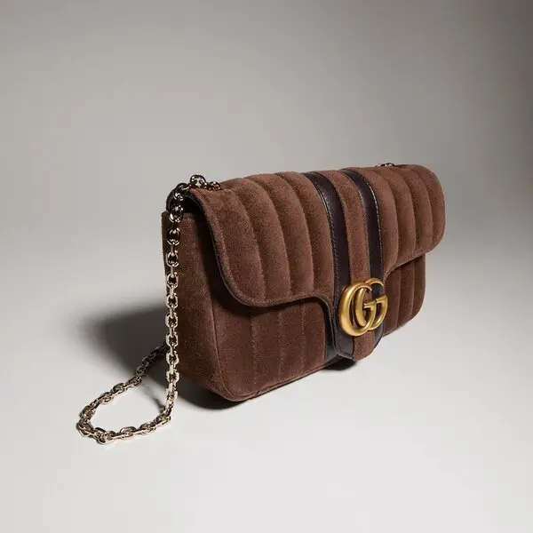 Gucci Jetset Gg Marmont Small Shoulder Bag Suede