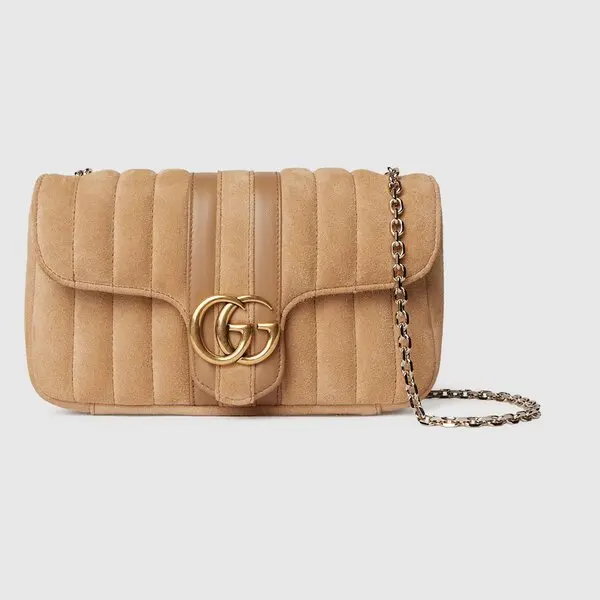 Gucci Jetset Gg Marmont Small Shoulder Bag Suede