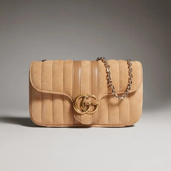 Gucci Jetset Gg Marmont Small Shoulder Bag Suede