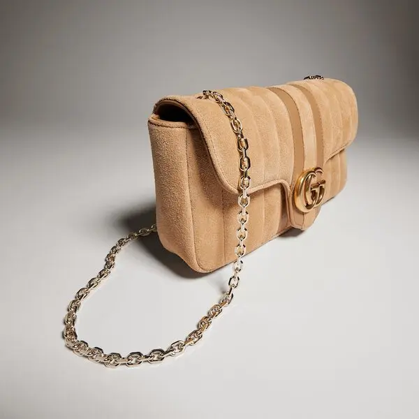 Gucci Jetset Gg Marmont Small Shoulder Bag Suede