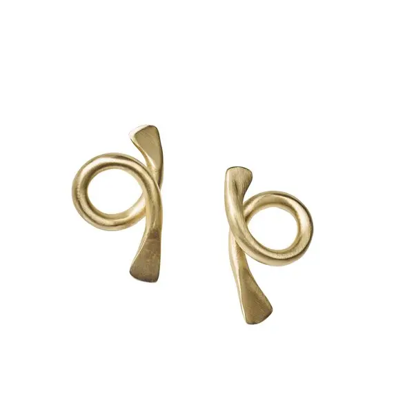 ZEWORKS Sahara Blues Swirl Handcrafted Brass Earrings