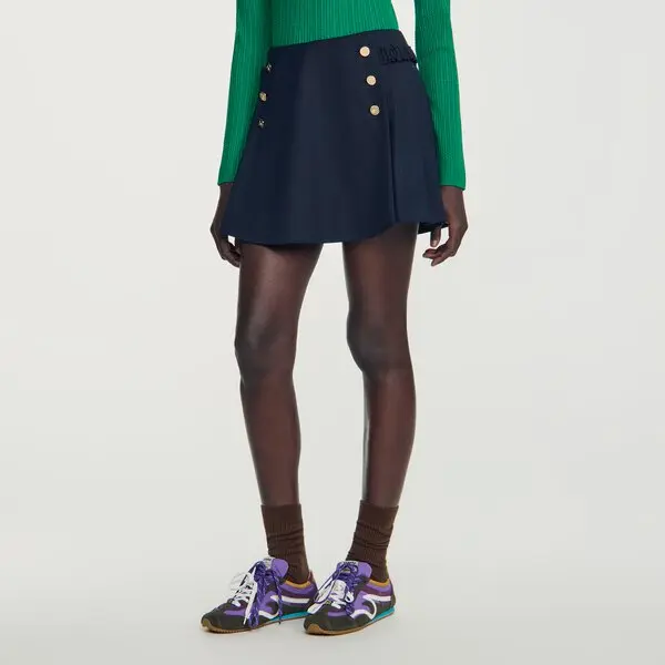 Sandro Wool Skort With Buttons
