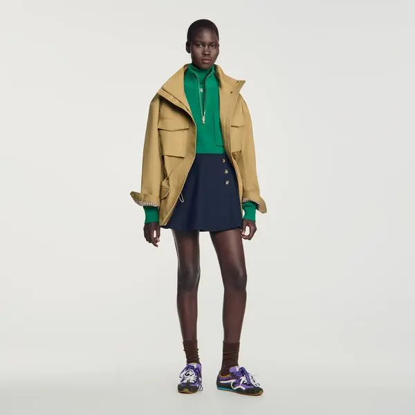 Sandro Wool Skort With Buttons