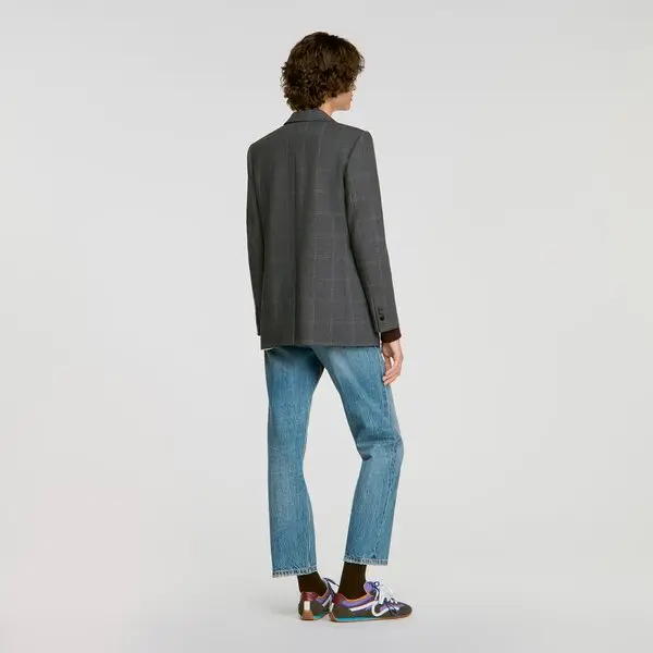 Sandro Check Tailored Jacket