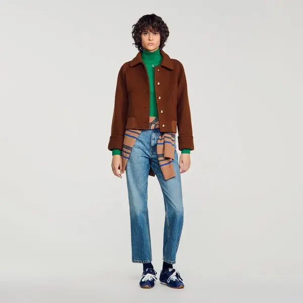 Sandro Short Coat With Flap Pockets
