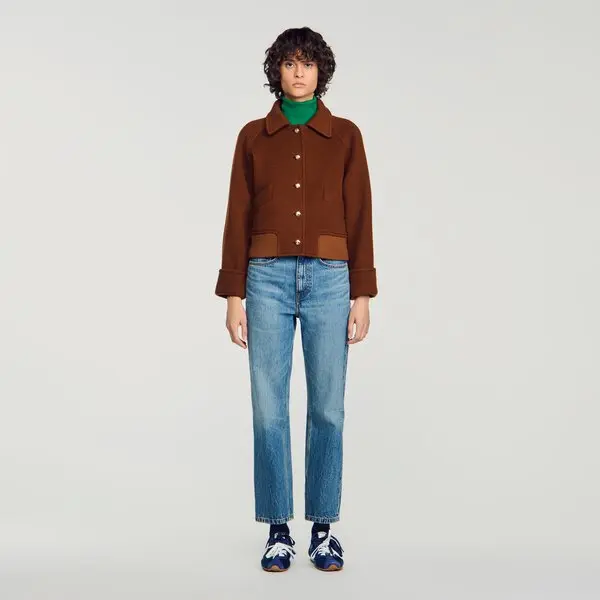 Sandro Short Coat With Flap Pockets