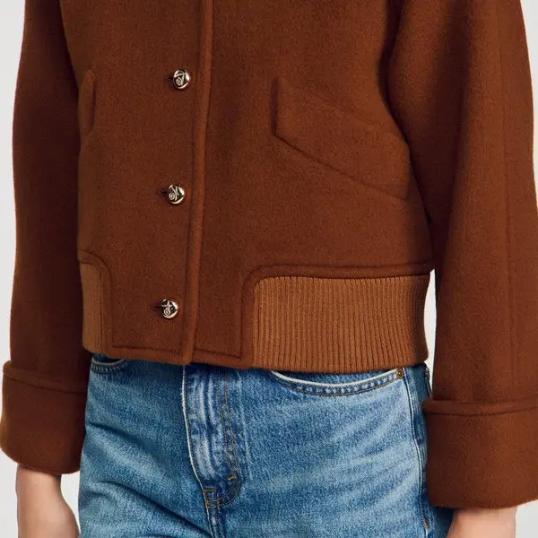Sandro Short Coat With Flap Pockets