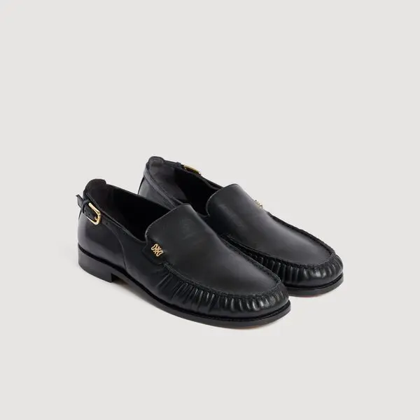 Sandro Leather Buckle Loafers