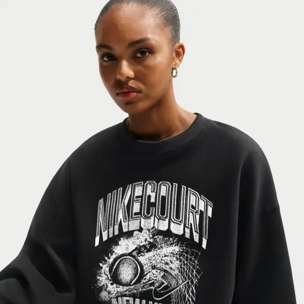 Nike Studio Fleece Medium Weight Oversized Graphic Crew