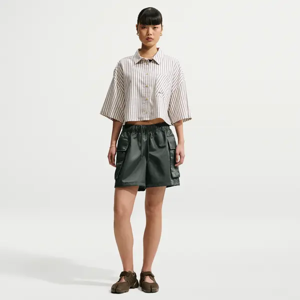 Nike Sportswear Loose Mid-rise Satin Cargo Shorts - Green