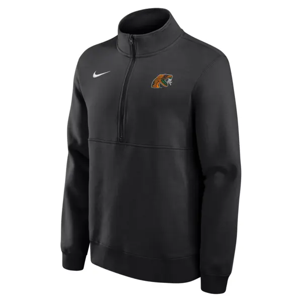 Nike Florida A&m University Rattlers Club College Fleece Half-zip Top - Black
