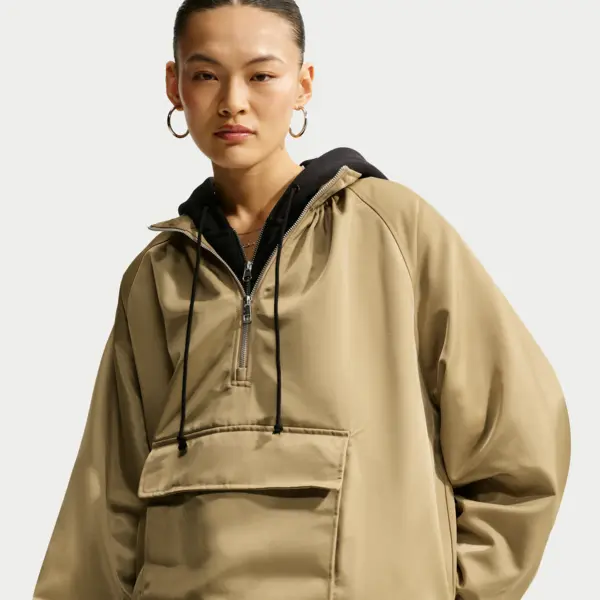 Nike Sportswear Satin 1/4-zip Anorak - Brown
