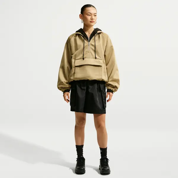Nike Satin 1/4-zip Anorak - Brown