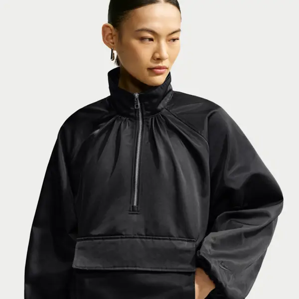 Nike Sportswear Satin 1/4-zip Anorak - Black