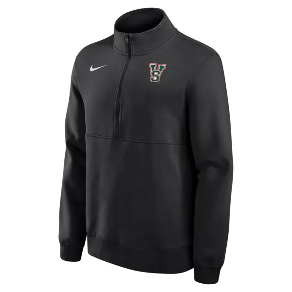 Nike Mississippi Valley State University Delta Devil Club College Fleece Half-zip Top - Black