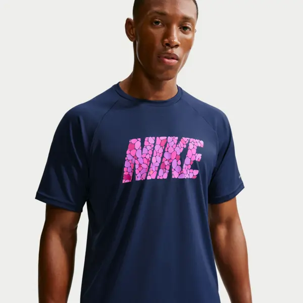Nike Swim Hydroguard Dri-fit Uv Short Sleeve Top - Blue
