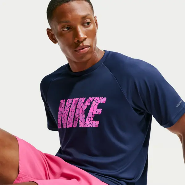Nike Swim Hydroguard Dri-fit Uv Short Sleeve Top - Blue