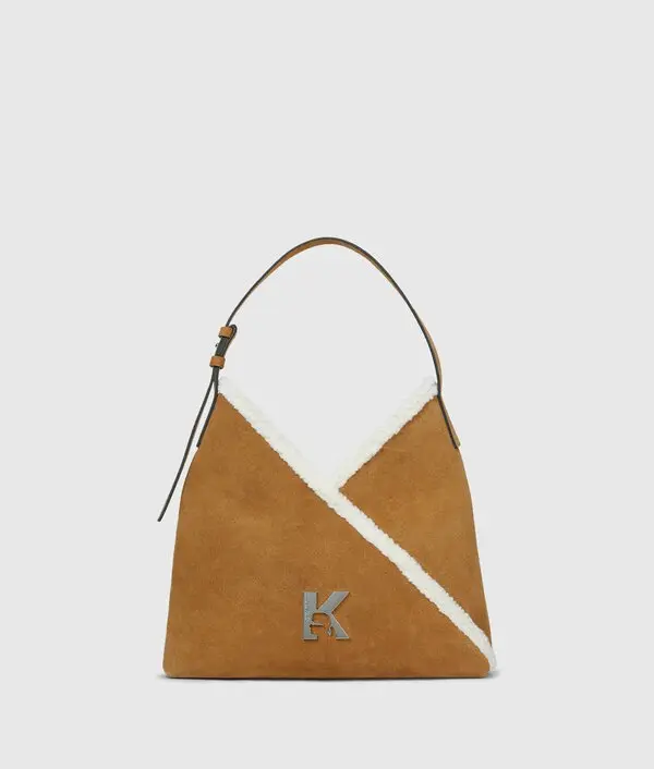 KL JEANS Geo Suede Small Tote Bag - Brown