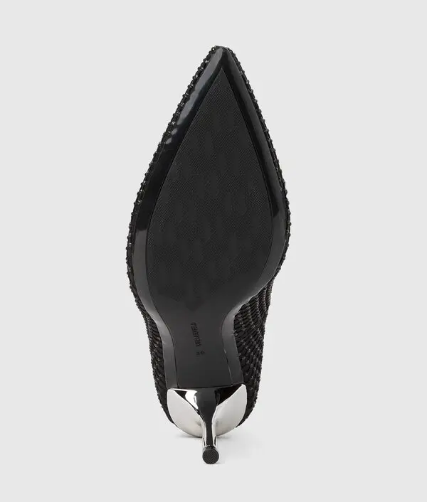 Karl Lagerfeld Sarabande Gemstone Mesh Heels - Black/silver