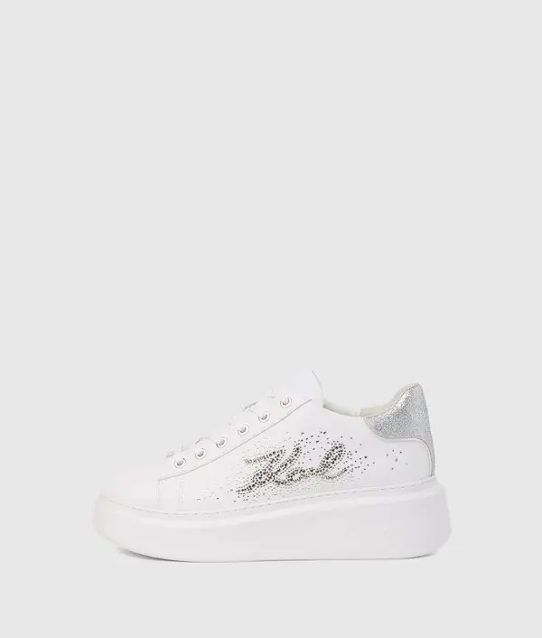 Karl Lagerfeld Anakapri Signature Sneakers - White/silver