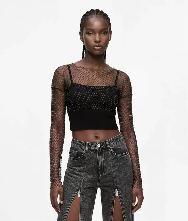 KL JEANS Chainmail Mesh Top - Black